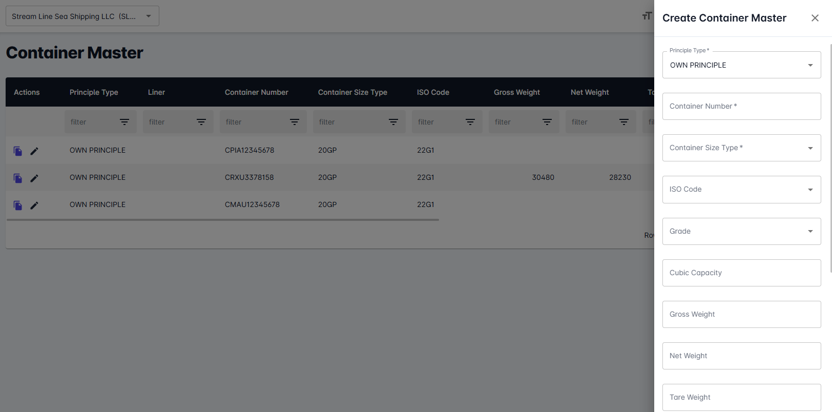 To store and manage details of each container, such as size, type ...
